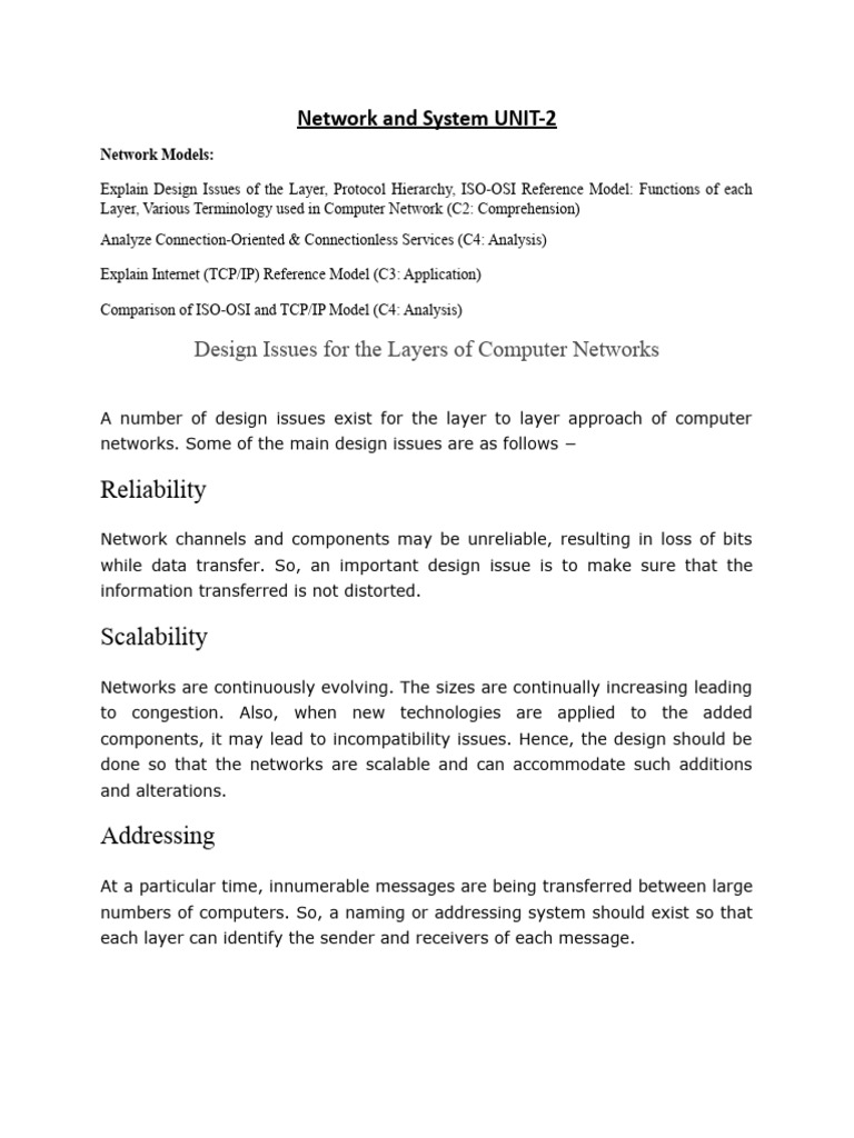 Network and System UNIT 2 Notes | PDF | Osi Model | Internet Protocol Suite