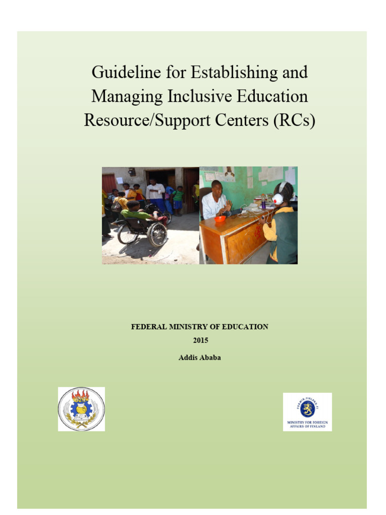 Ethiopia Guideline For Establishing and Managing Inclusive Education Resource-Support Centers ...