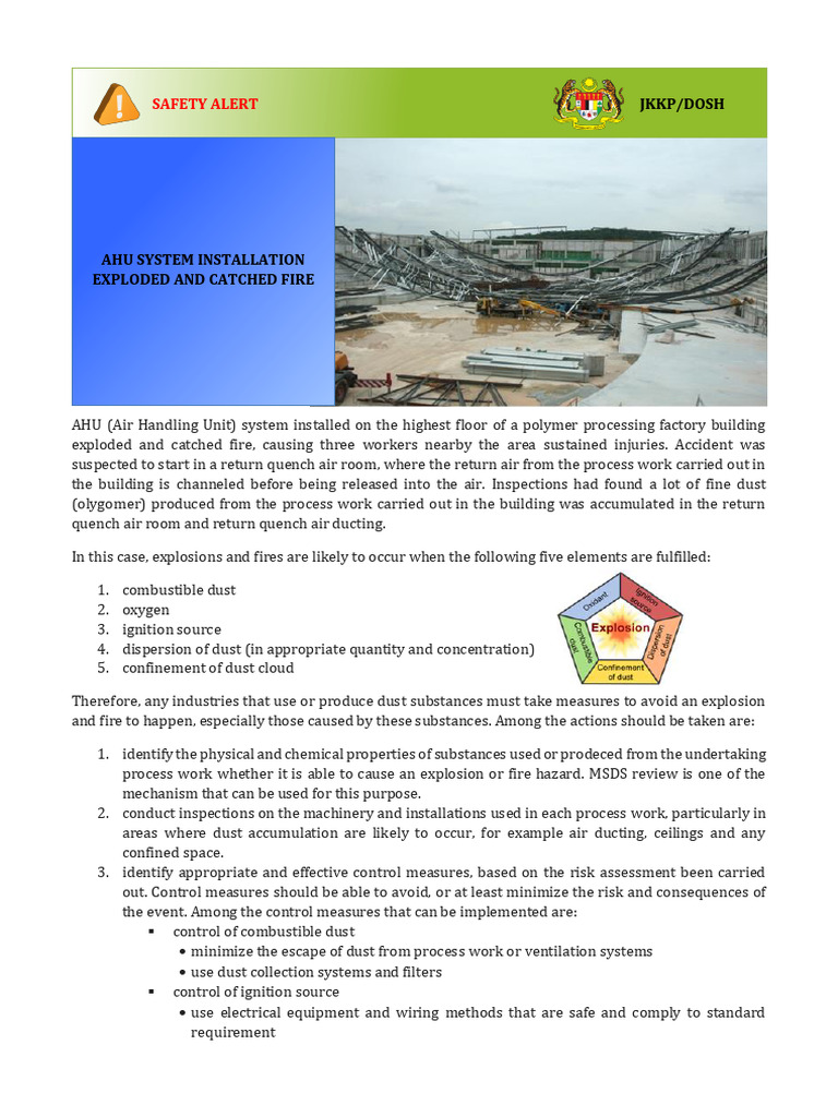 AHU System Installation Exploded and Catched Fire | PDF | Explosion | Fires