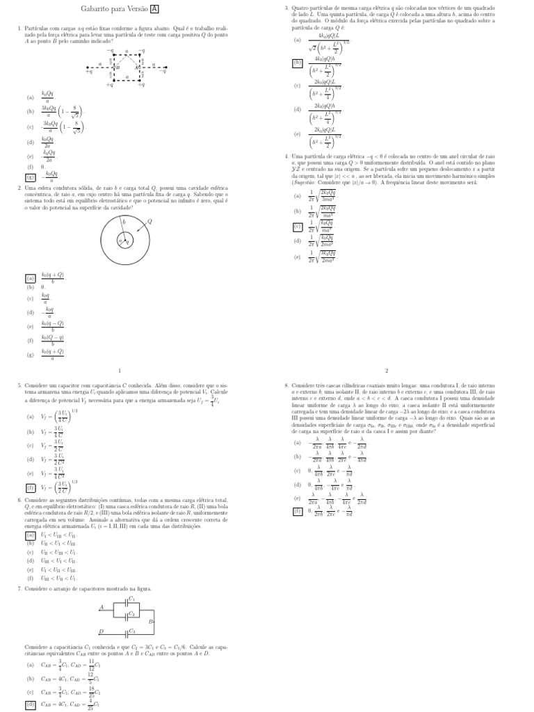 p1 Fis3 2022 1 Def Gabarito Divulgacao Corrigido | PDF