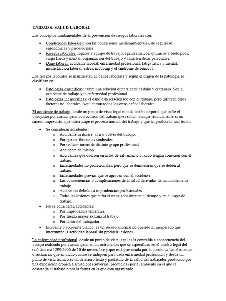 0.fol Ud6 | PDF | Seguridad y salud ocupacional | Especialidades Medicas