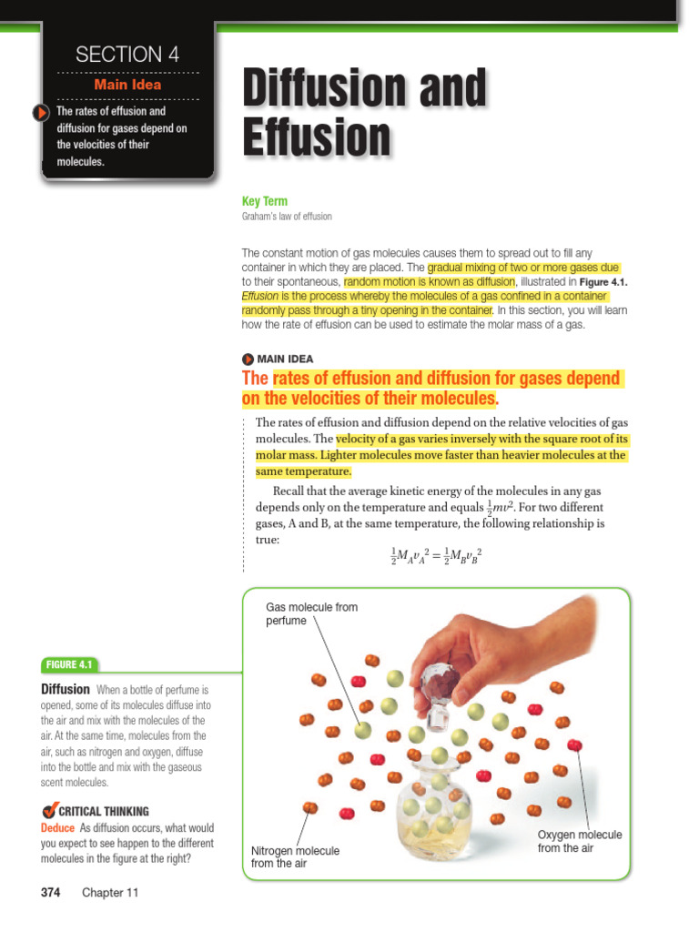 Understanding Gas Effusion and Diffusion | PDF | Gases | Diffusion