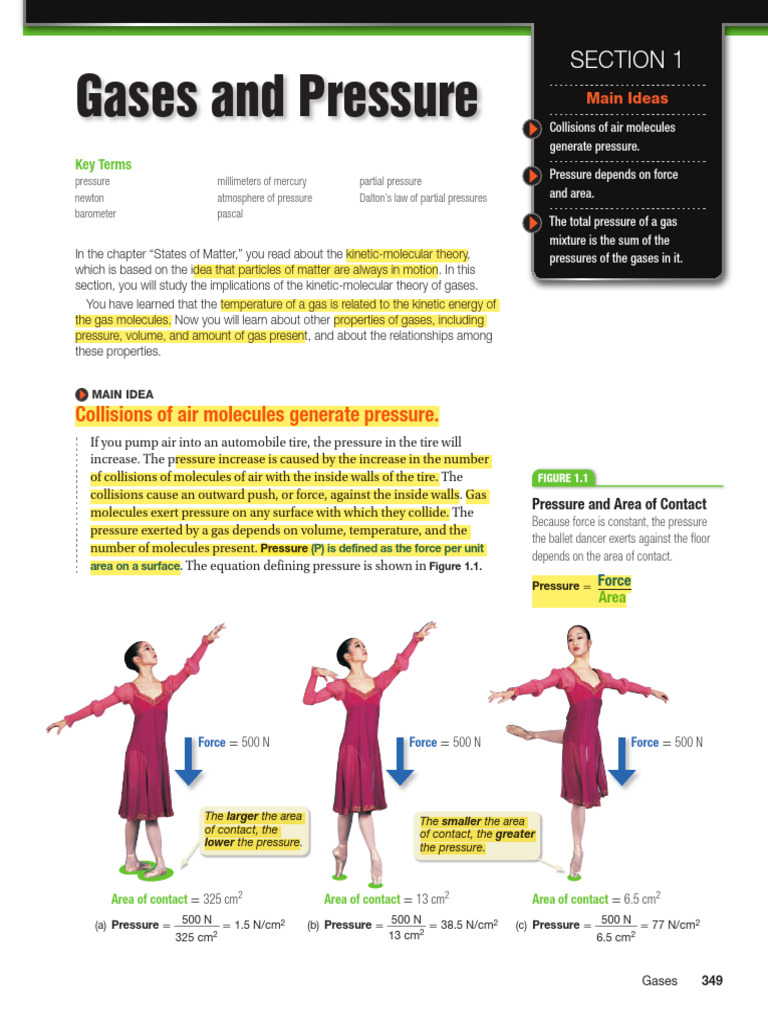 11.1 Gases & Pressure | PDF | Pressure | Pascal (Unit)