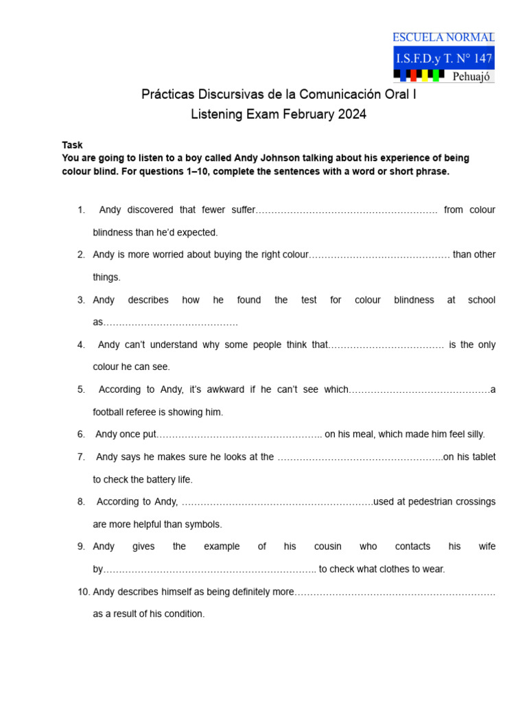 Listening U1 B2 Gold Experience | PDF