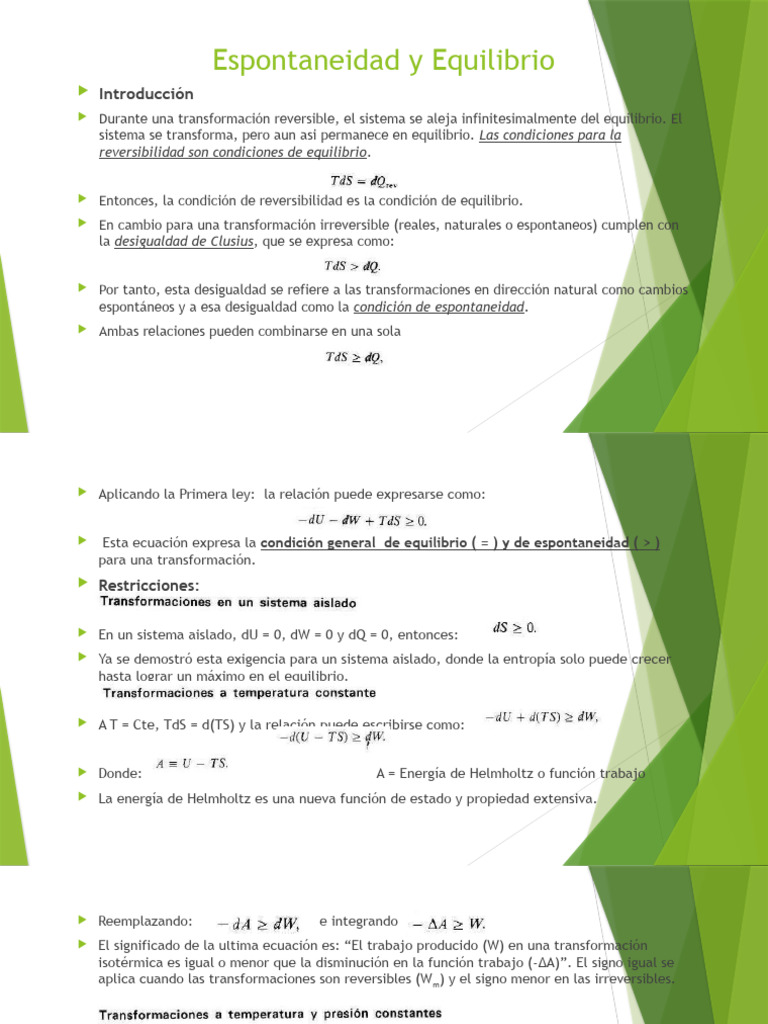 Espontaneidad y Equilibrio | PDF | Energía libre de Gibbs | Gases