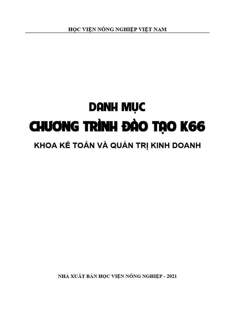 Chương Trình Đào T o K66: Danh M C | PDF