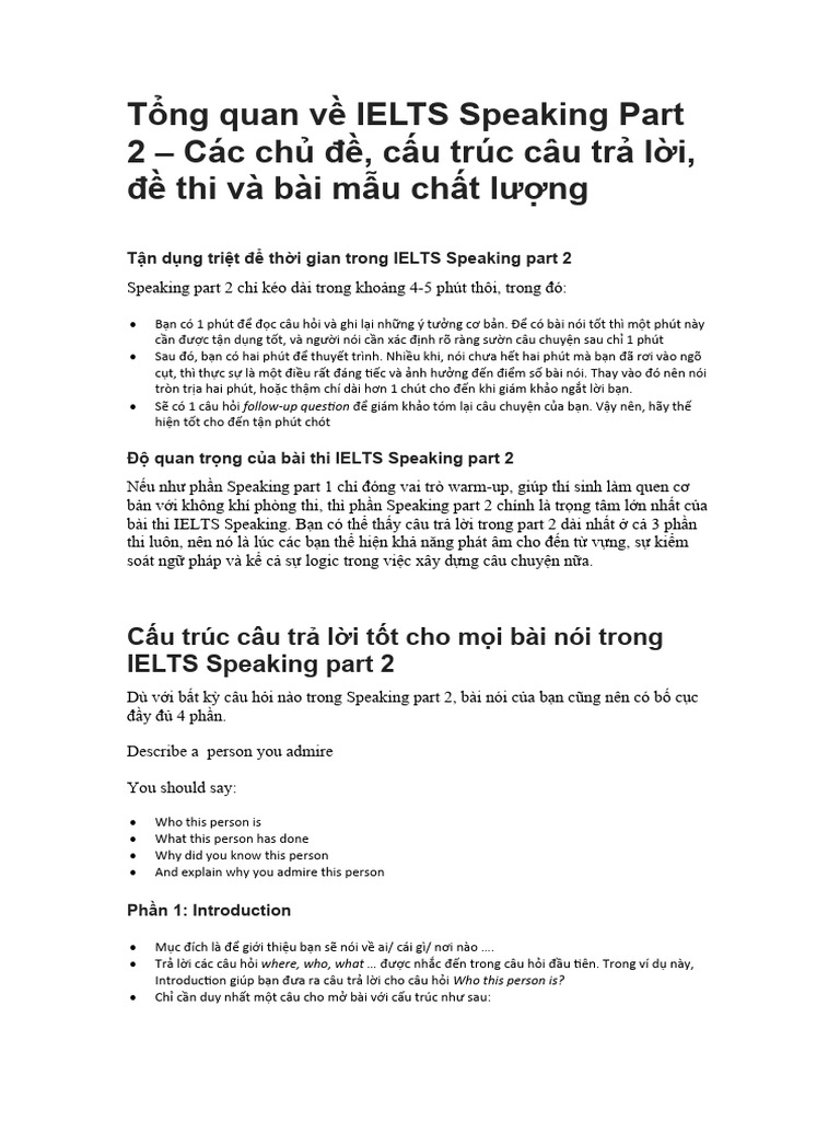 IELTS Speaking Part 2 | PDF