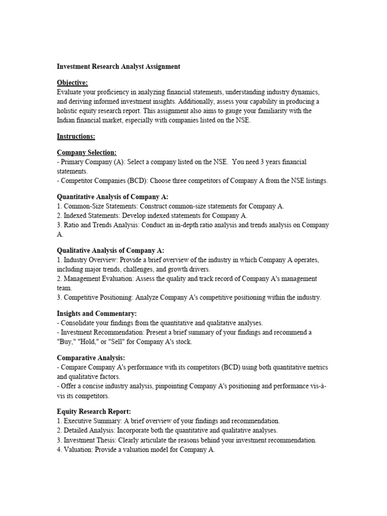 GoalFi - Investment Research Analyst Assignment | PDF