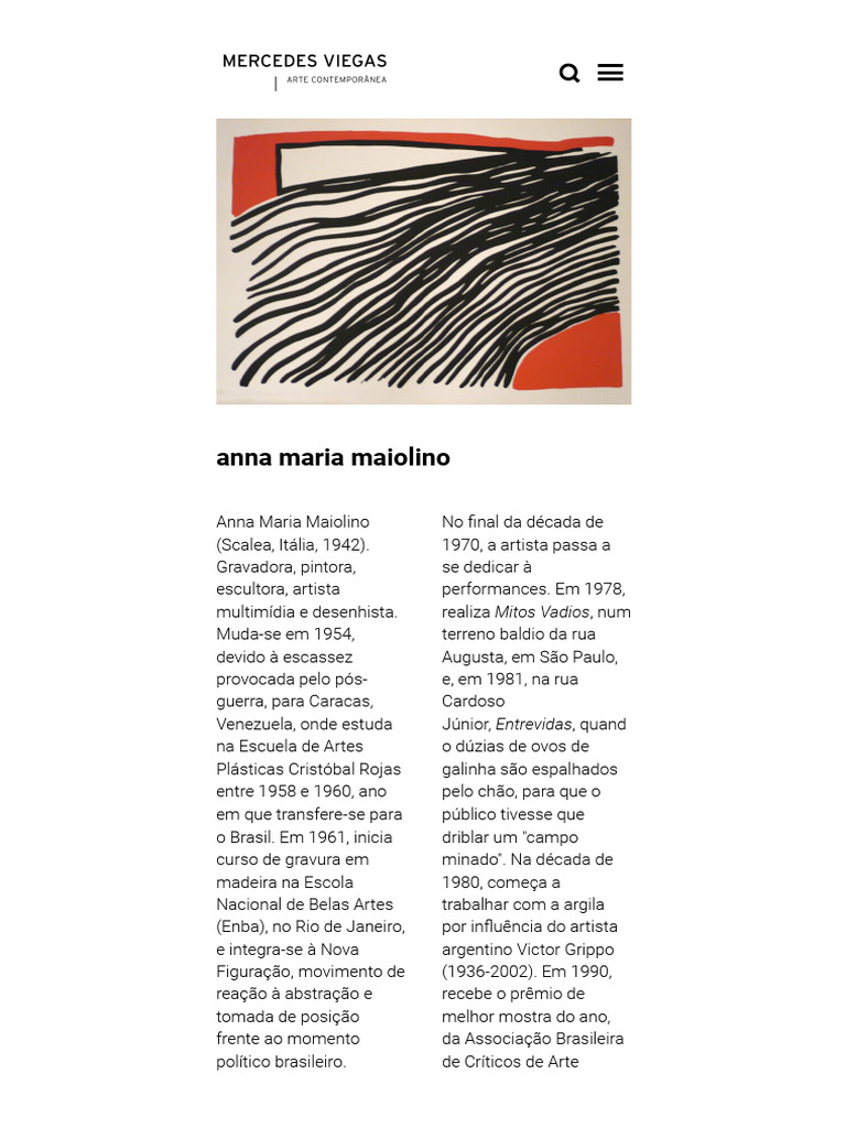 Anna Maria Maiolino - Mercedes Viegas | PDF