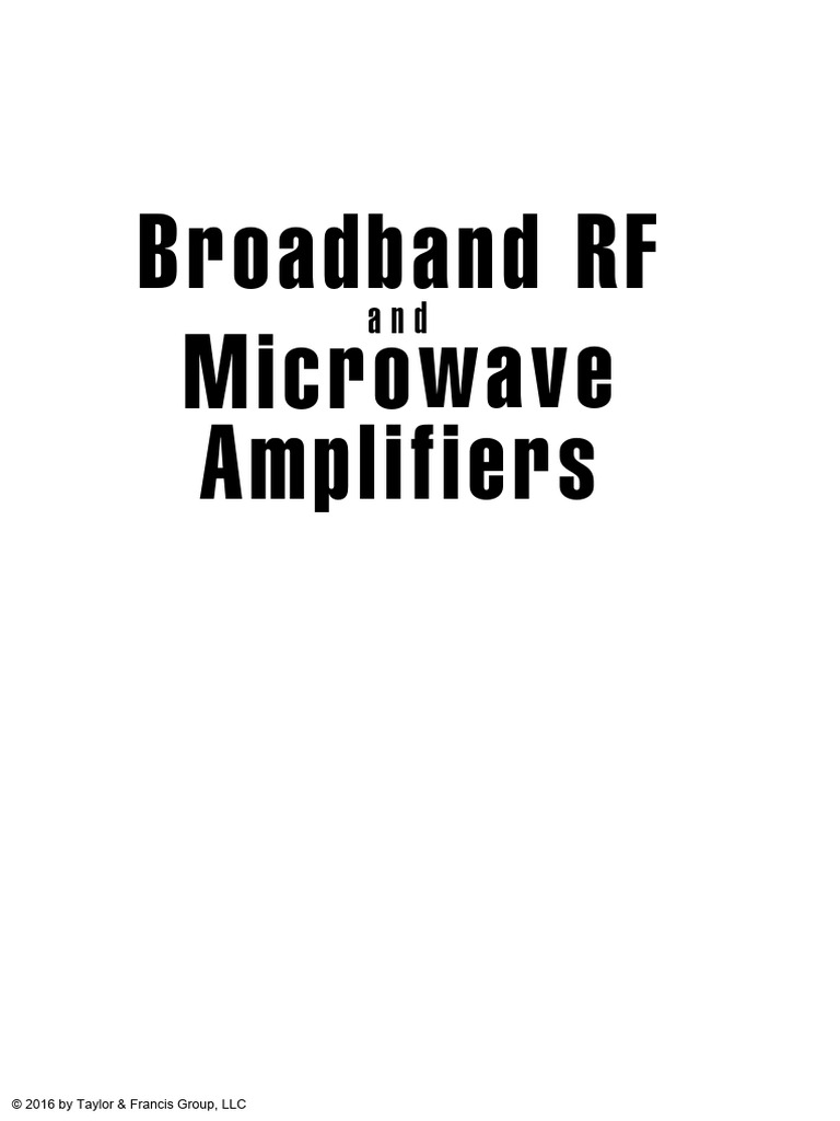 Broadband RF and Microwave Amplifiers | PDF | Amplifier | Electronic Filter