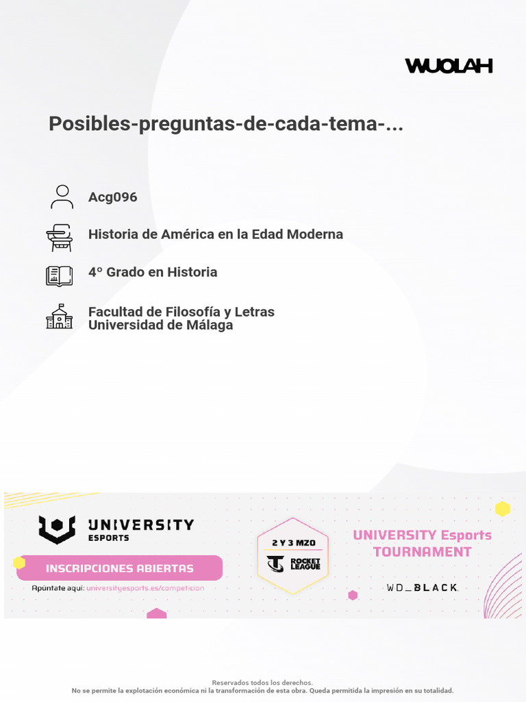 Wuolah Free Posibles Preguntas de Cada Tema para El Examen | PDF