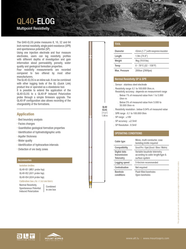 QL40 Elog | PDF | Electrical Resistivity And Conductivity | Materials
