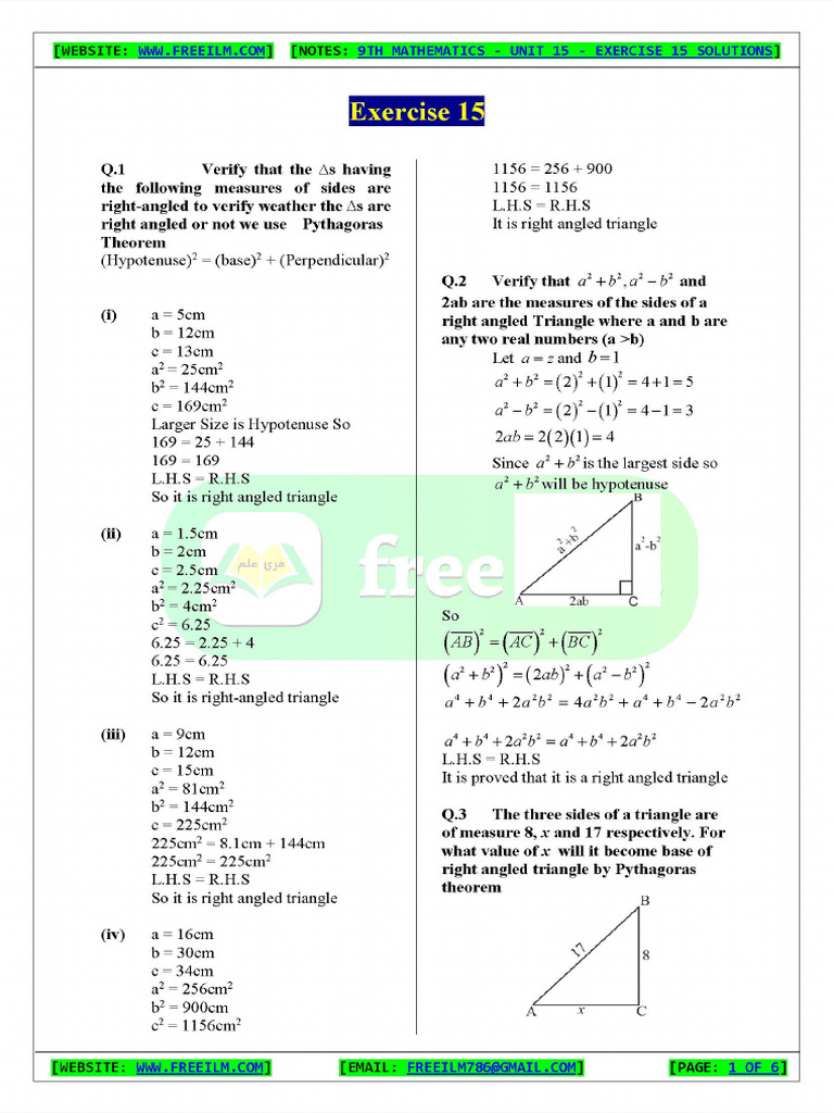9th Math, CH 15, Ex 15.1 | PDF