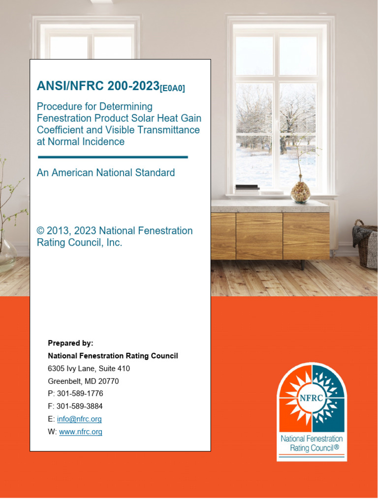 NFRC200 | PDF | Window | Glass Engineering And Science