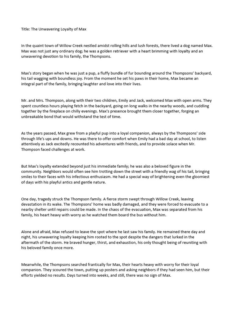 Max - Story of A Dog | PDF | Classics