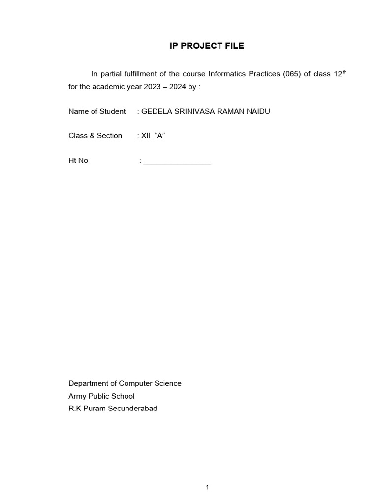 Ip Project Pdf Comma Separated Values Computing 3299