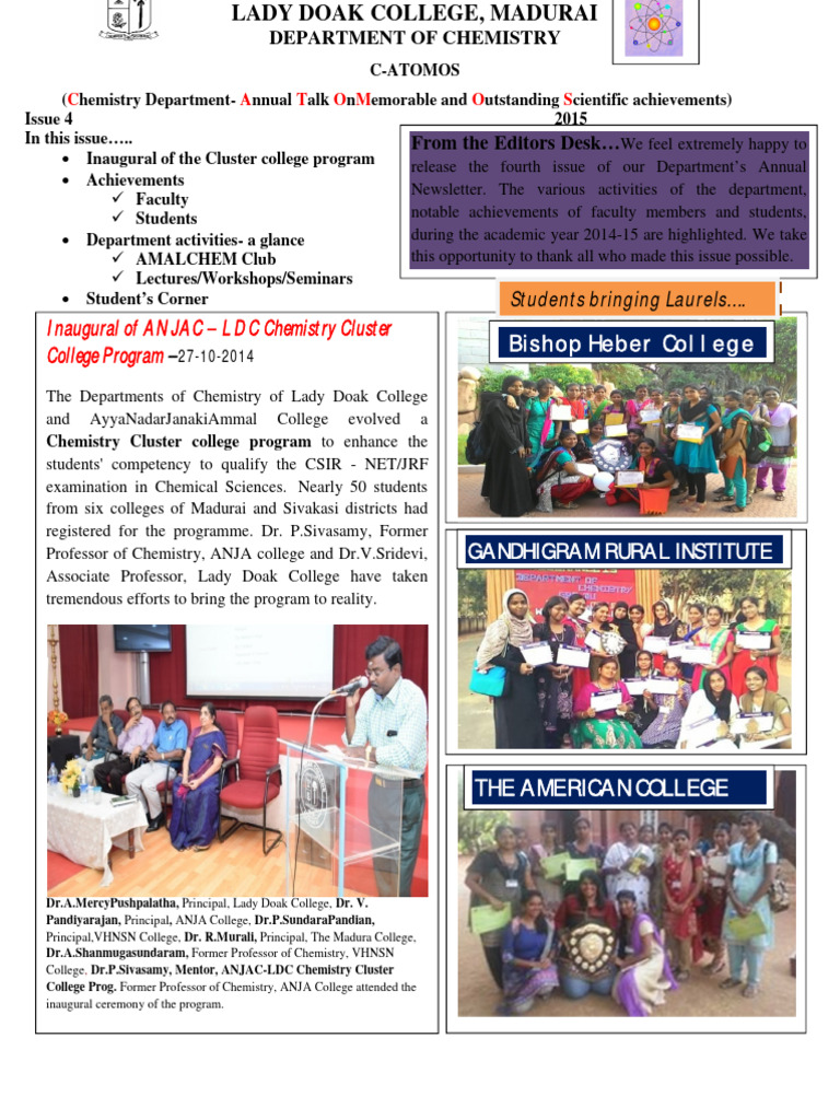 Newsletter 2015 Pdf Physical Sciences Chemistry