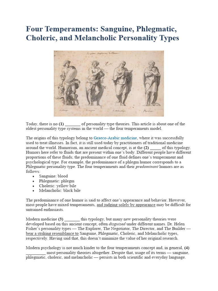 Four Temperaments - Student | PDF | Human Development | Scientific Theories