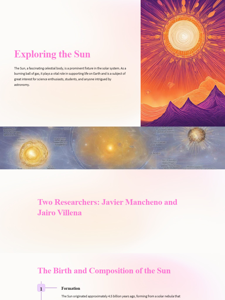 Exploring The Sun Jairo Villena 8c Science | PDF | Sun | Solar System