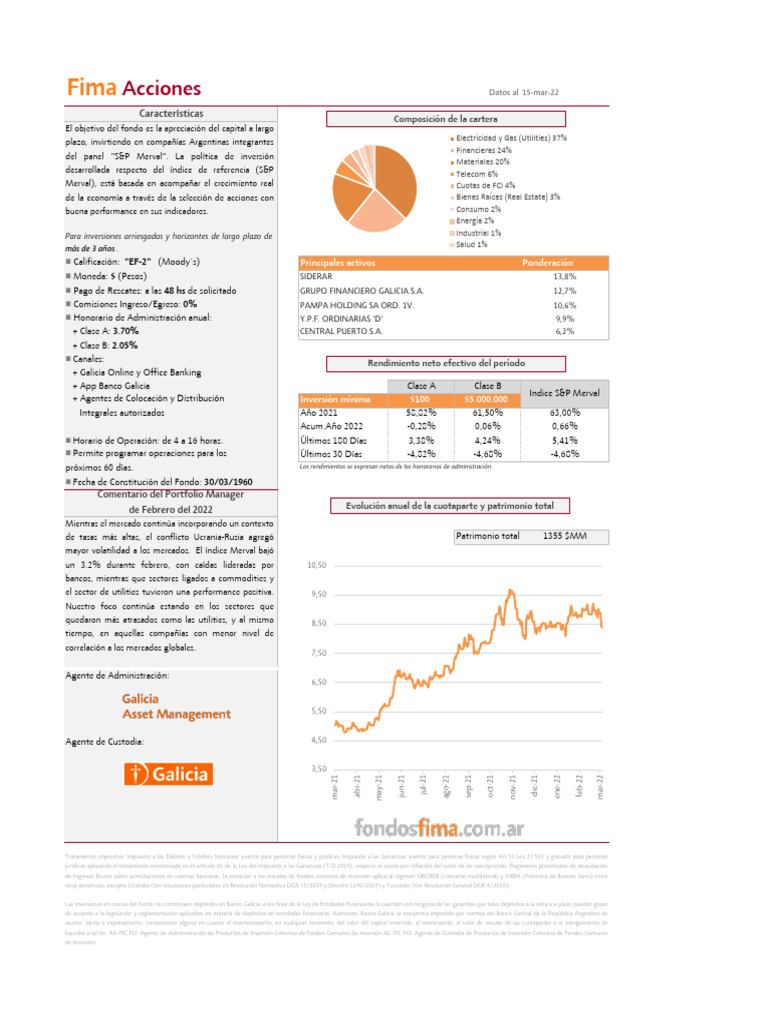 FCI Folleto FIMA 2022 | PDF | Bancos | Fondo de inversión