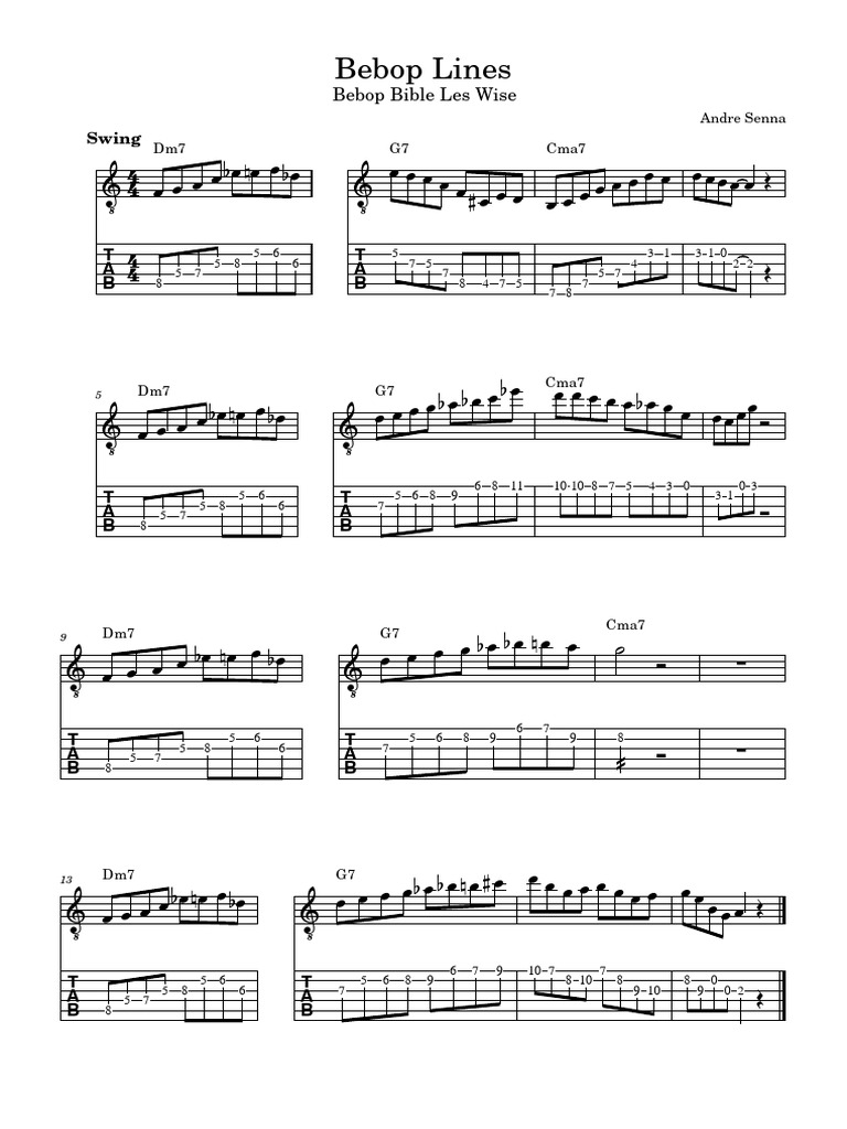 Bebop Lines | PDF | Jazz | American Popular Music