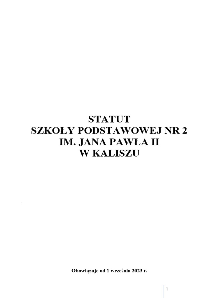 Statut Wrzesień 2023 | PDF