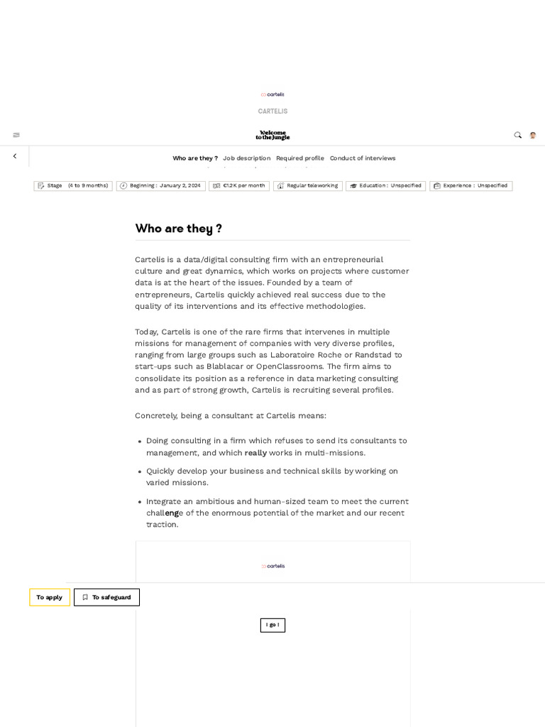 Data - Digital Consultant (Internship) - Paris - Cartelis - Internship ...