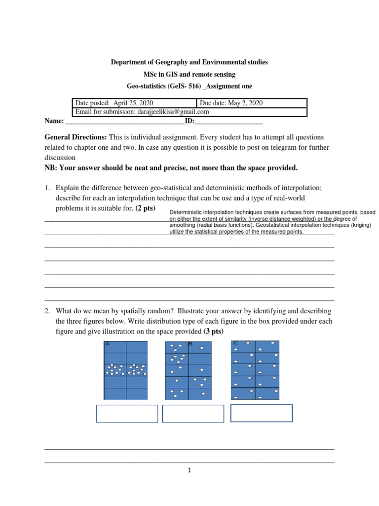 1.exam Type Assignment One (Open Book) From Lecture One and Two | PDF | Interpolation | Normal ...