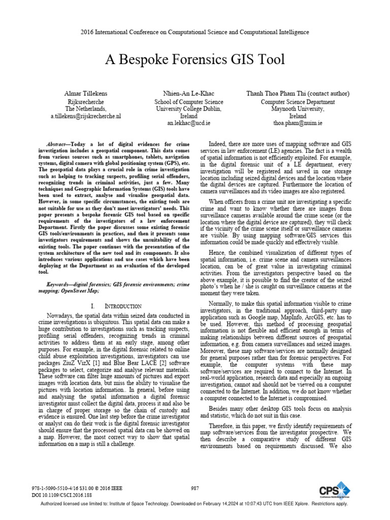 A Bespoke Forensics GIS Tool | PDF | Geographic Information System | Wi Fi