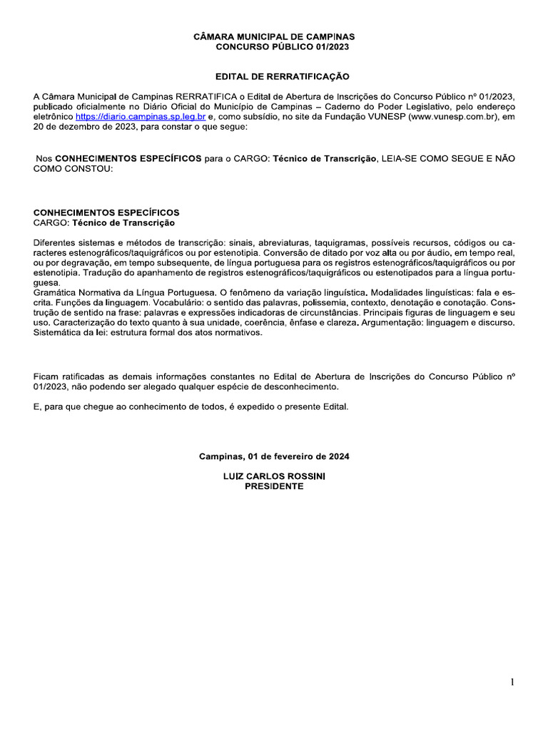 Edital de Rerratificação | PDF
