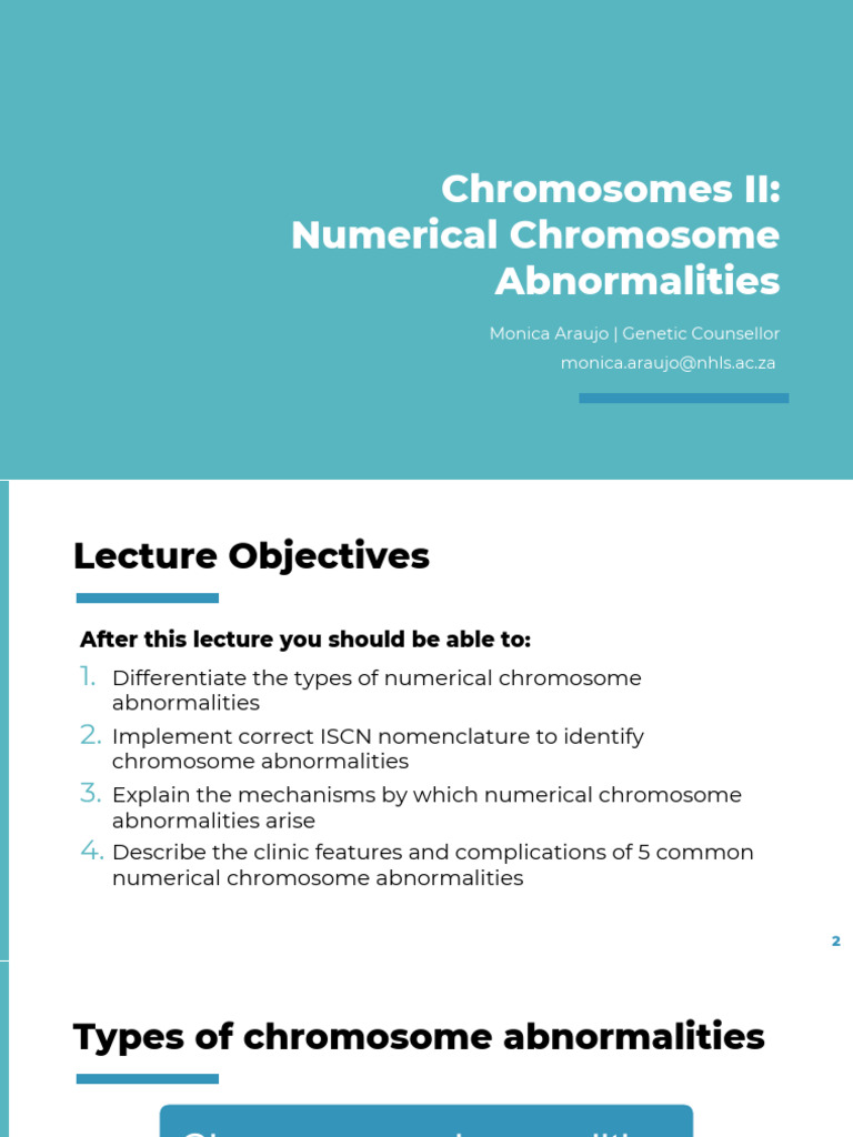 Week2 - Lecture 1 - Numerical Chromosome Abnormalities | PDF | Ploidy ...