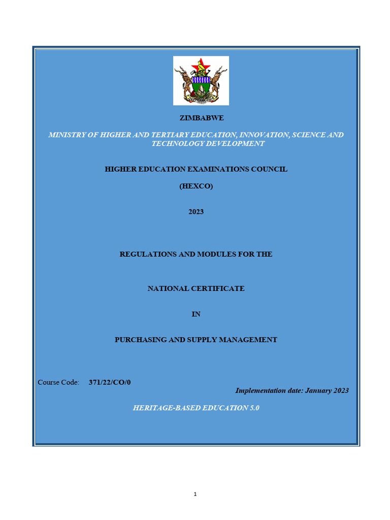 National Certificate in Purchasing Management | PDF | Procurement ...