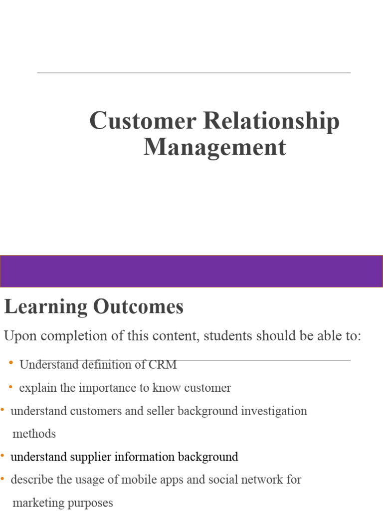 Chapter 2 B2B Customer Relationship Management | PDF