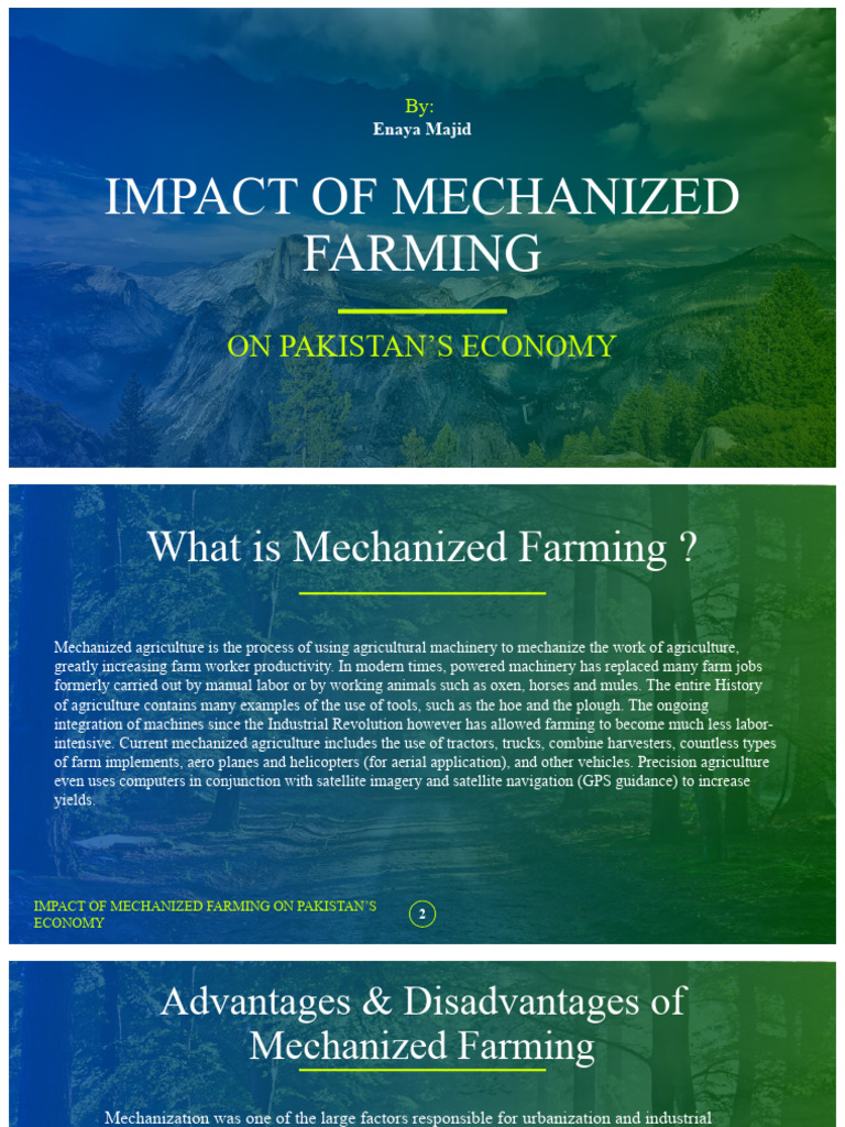 Mechanized Farming's Economic Impact in Pakistan | PDF | Agriculture ...
