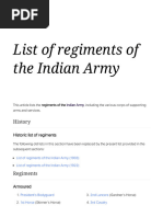 List of Regiments of Indian Army | PDF | Armoured Warfare | Cavalry