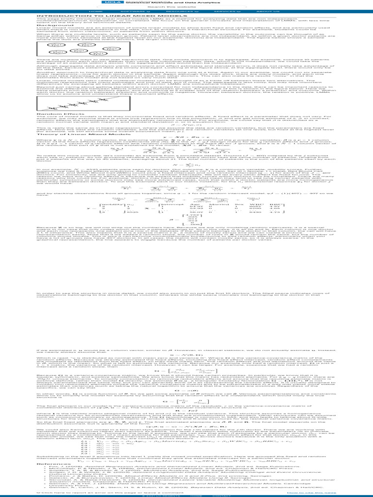 Introduction To Linear Mixed Models Pdf Linear Regression Variance