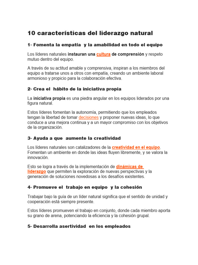 10 Claves del Liderazgo Natural | PDF