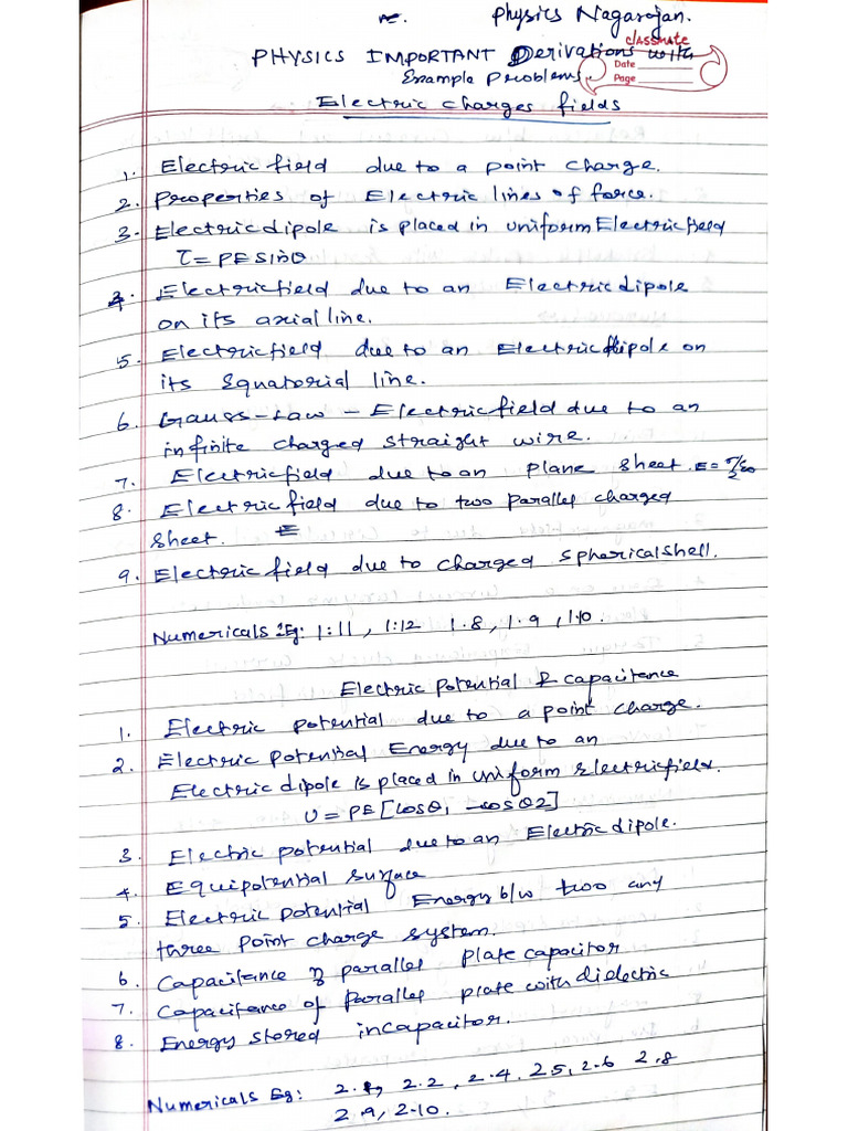 Physics Important Derivation With an Example Problems | PDF