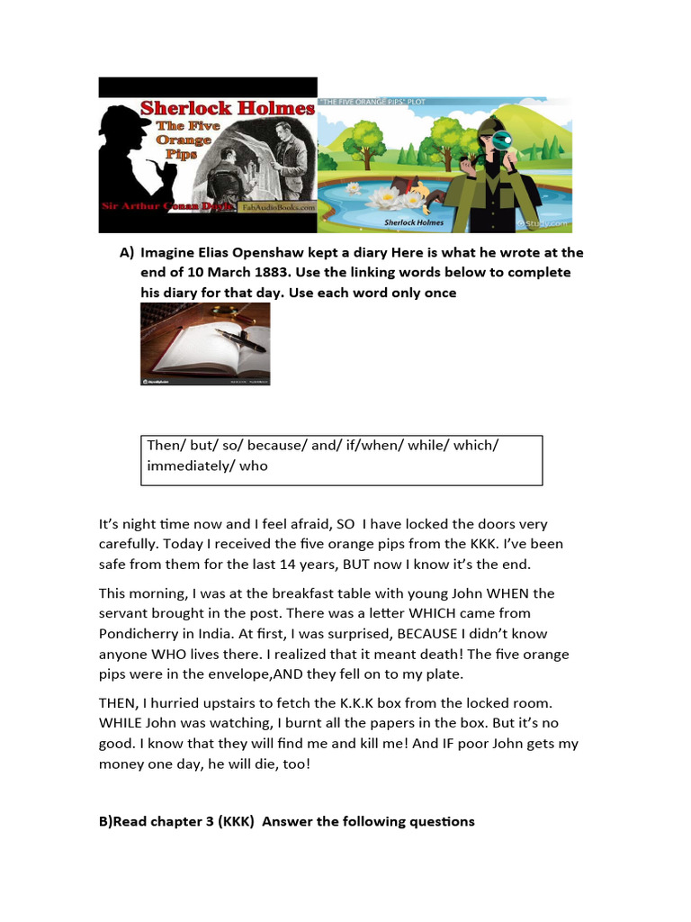 The Five Orange Pips Chapters 3 and 4 | PDF | Arthur Conan Doyle ...