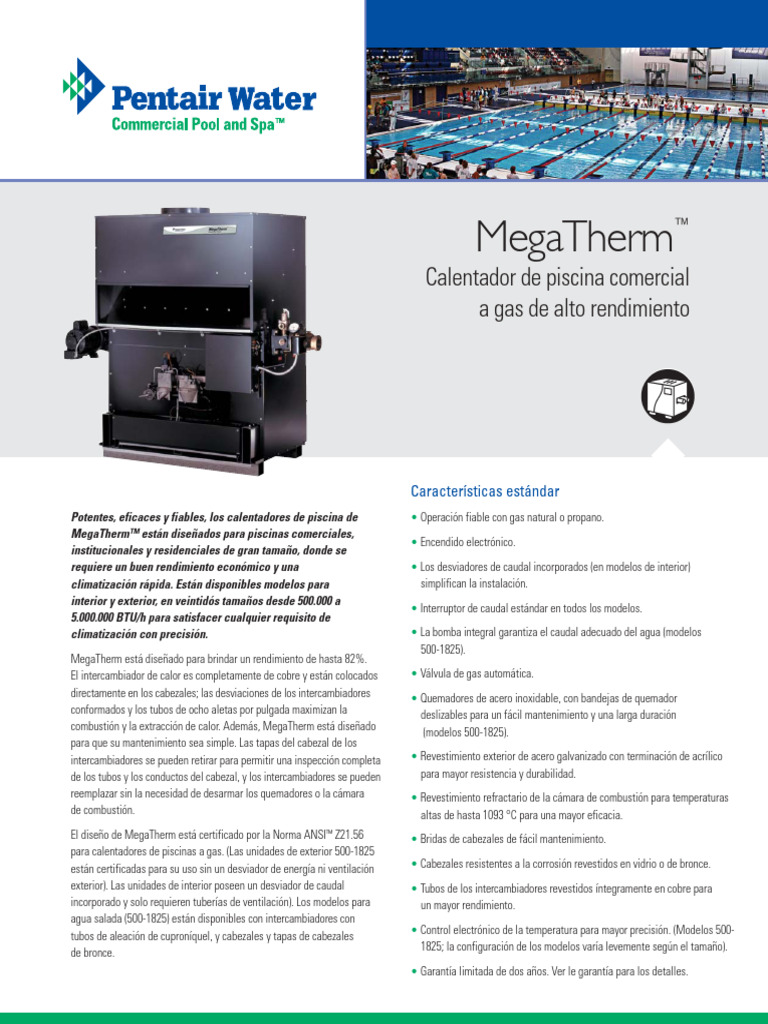 Megatherm Commercial Heater Brochure Spanish | PDF | Bomba | Gases