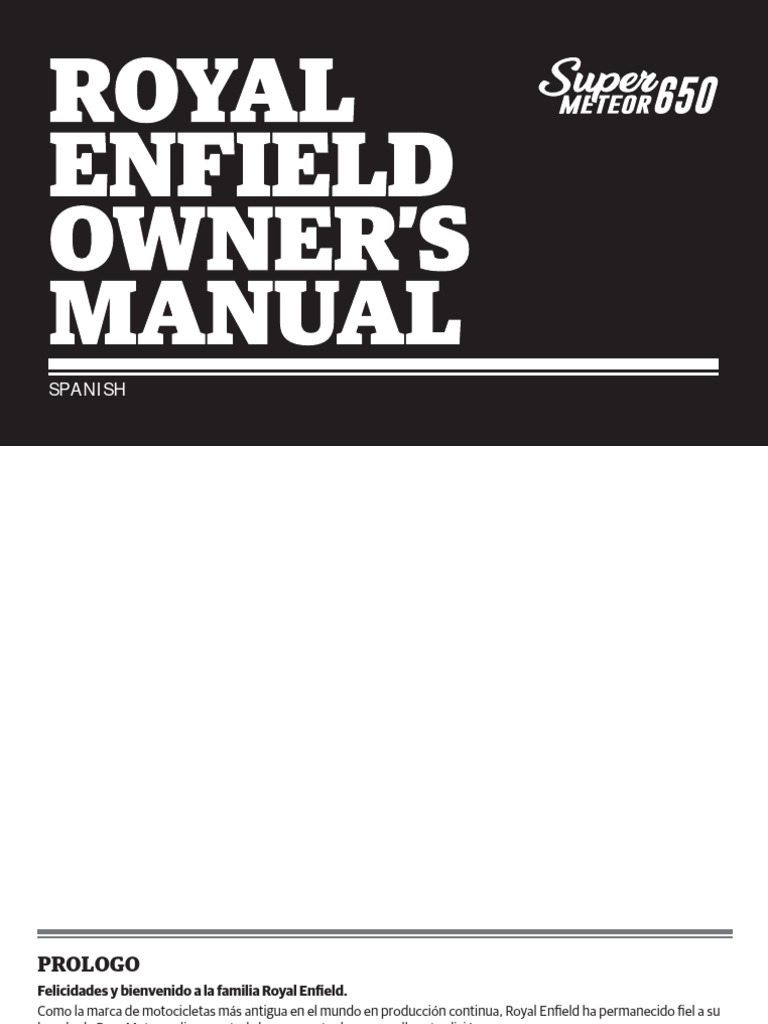 Royal Enfield Super Meteor 650 Owners Manual Spanish | PDF ...