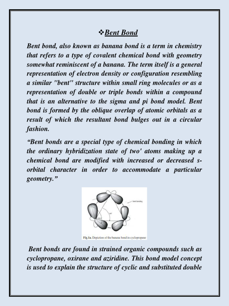Bent and Bridge Bonds in Chemistry | PDF | Chemical Bond | Coordination ...