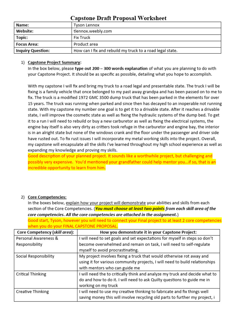 CLC 12 - Capstone Draft Proposal Worksheet | PDF | Knowledge | Creativity