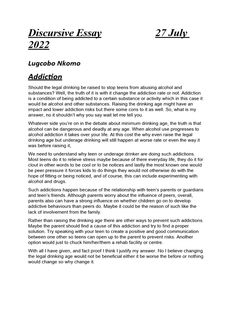 Discursive Essay | PDF