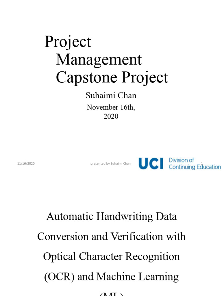 Suhaimi Chan Project Management Capstone Handwriting Conversion ...
