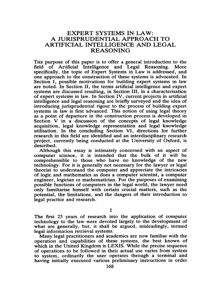 Modern Law Review - March 1986 - Susskind - EXPERT SYSTEMS IN LAW A ... Modern Law Review - March 1986 - Susskind - EXPERT SYSTEMS IN LAW A ...