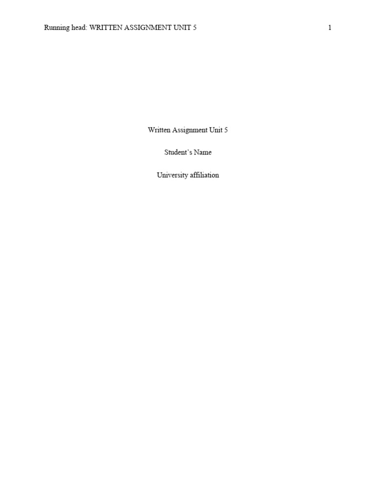 Written Assignment Unit 5 | PDF | Heart | Blood Pressure Written Assignment Unit 5 | PDF | Heart | Blood Pressure