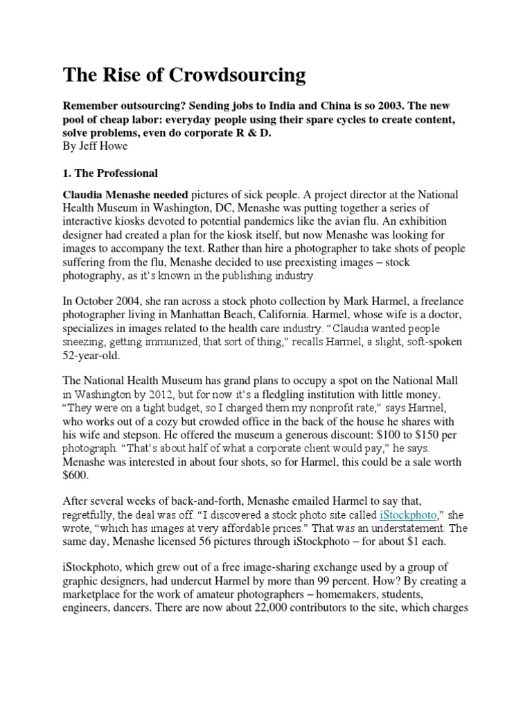 The Rise of Crowd Sourcing | PDF | Crowdsourcing | Business