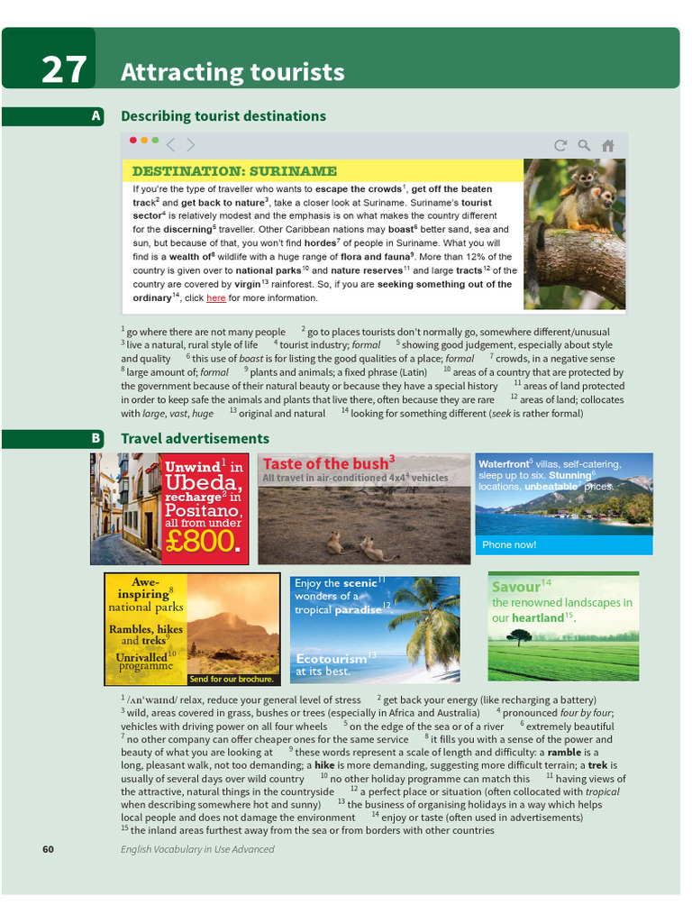EVU 27 Attracting Tourists | PDF