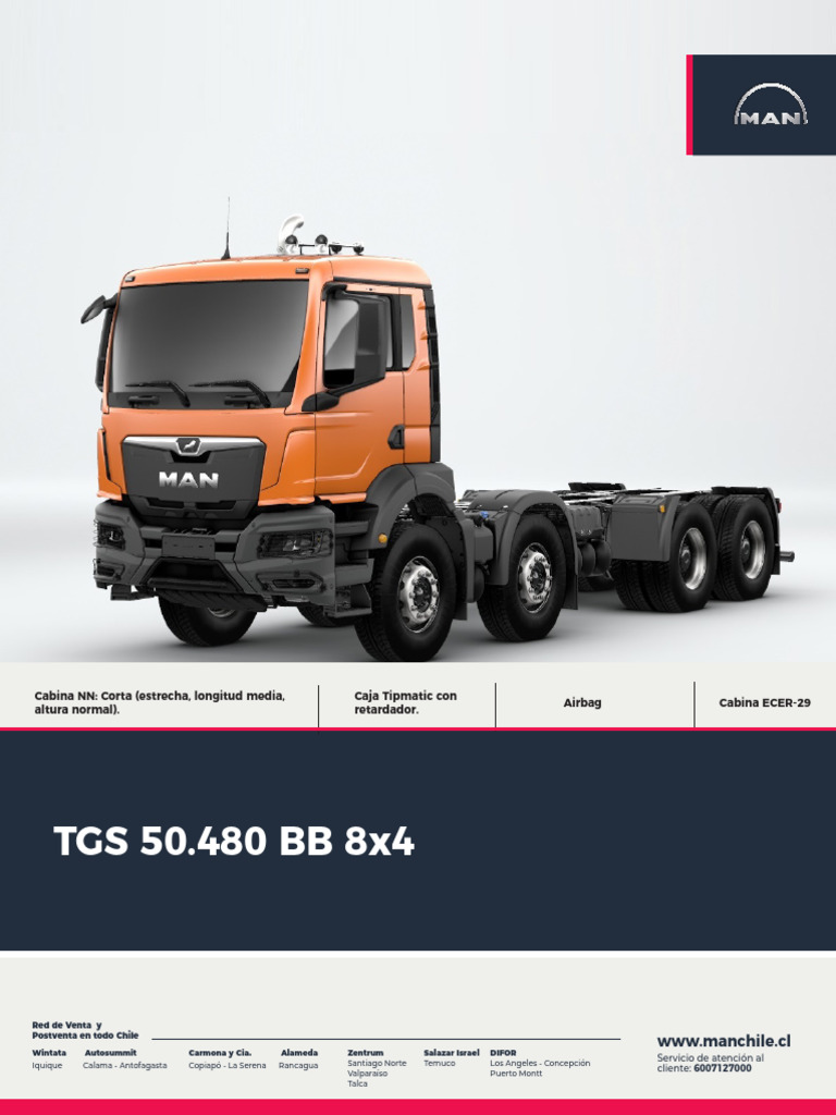 Ficha Tecnica Tgs 50.480 BB 8x4 | PDF | Eje | Vehículos de ruedas